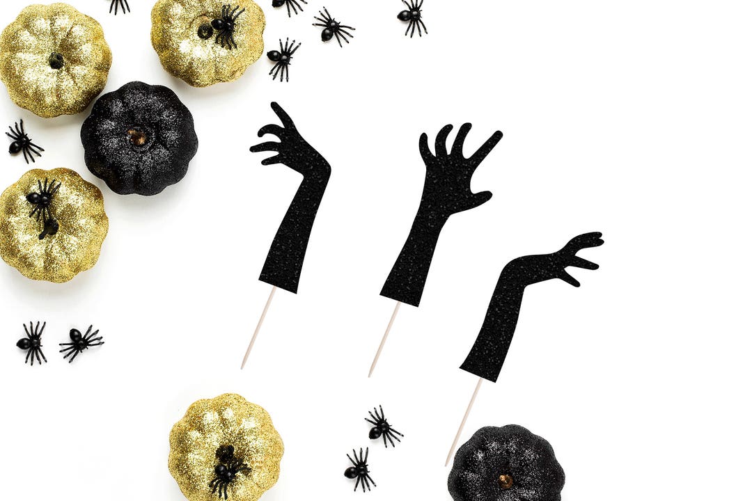 Zombie Hand Cupcake Toppers - Halloween Toppers - Halloween Decor ...