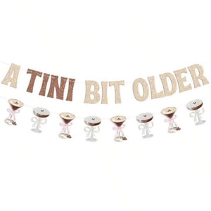 Espresso Martini Birthday Banner: A Tini Bit Older Glitter Party Banner ...