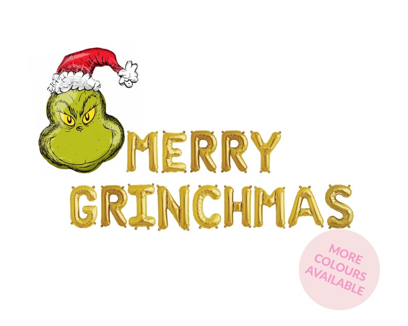 Merry Grinchmas Balloon Banner - Christmas Party Decor - Christmas ...