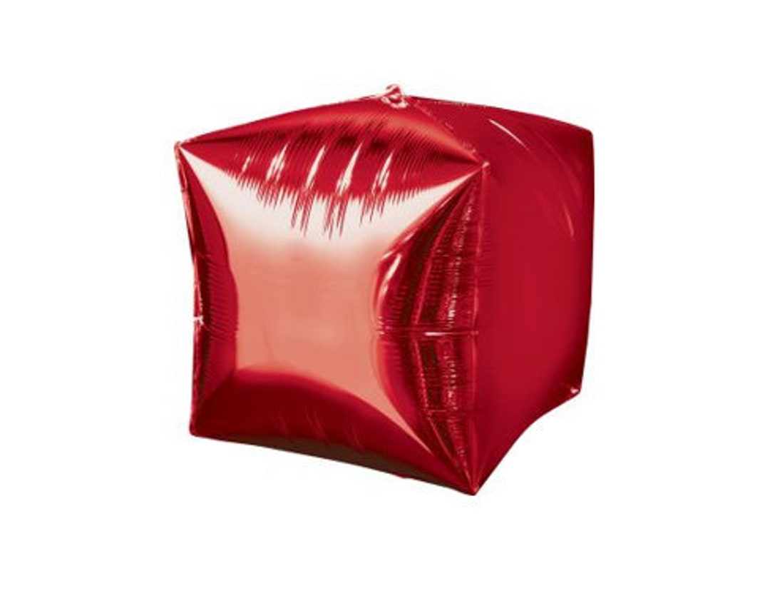 Red Cube Balloon - 15" Wide - Red Party Decor - Christmas Decor ...