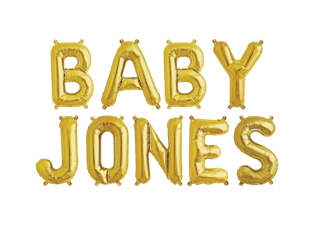 Custom Baby Balloons - Baby Last Name Balloons - Gold Foil Balloons ...