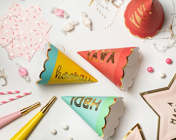 Hip Hip Hooray Party Hats Set of 9 Birthday Party Hats | Etsy