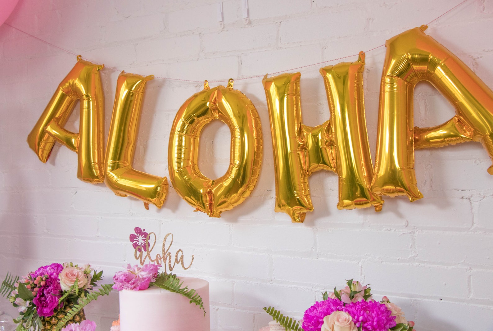 Aloha Balloon Banner Aloha Theme Party Decor Gold Foil - Etsy Hong Kong