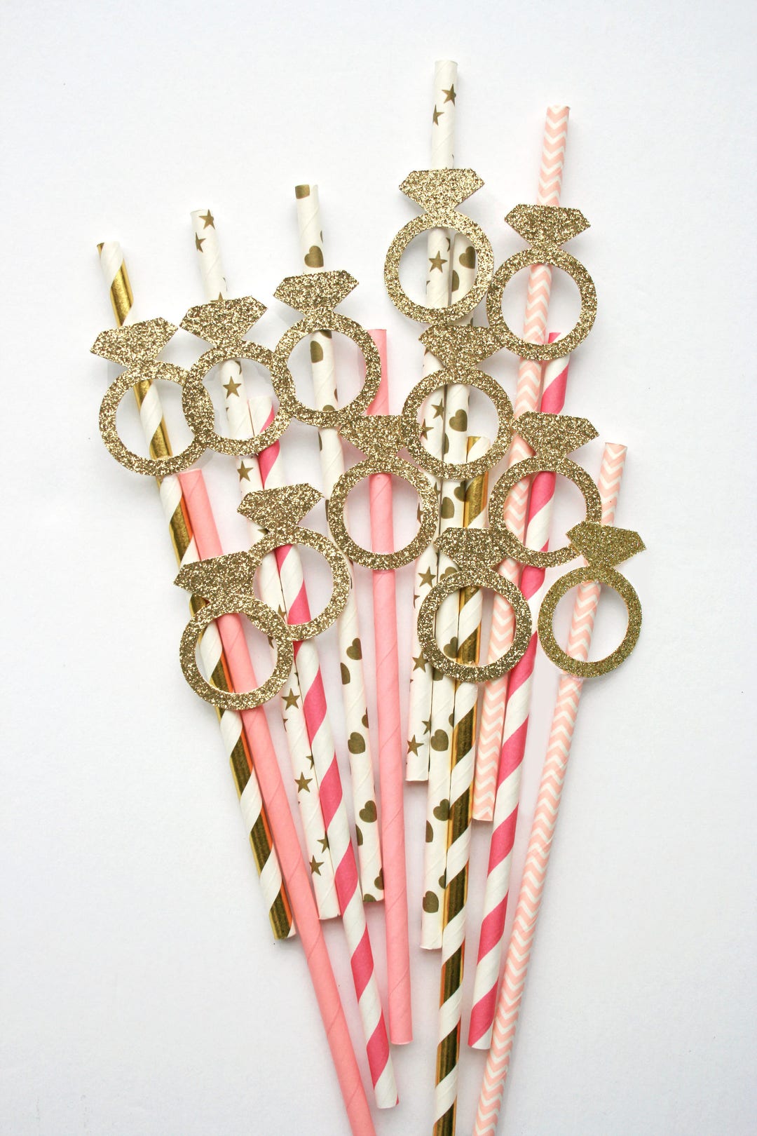 Engagement Ring Party Straws - Bridal Shower Party Straws ...