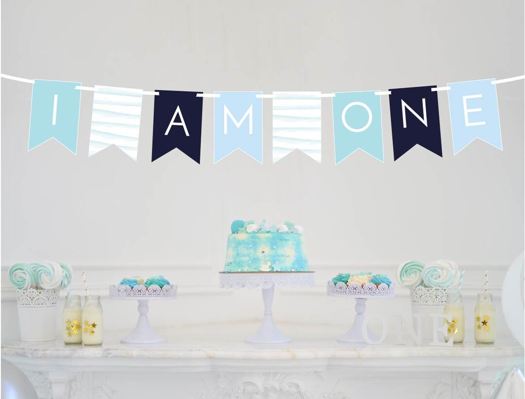 I Am One Birthday Banner - 1st Birthday Decor - 1st Birthday Banner ...