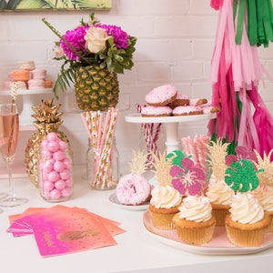 Pineapple Top Cupcake Topper - Pineapple Party Decor - Aloha Theme ...