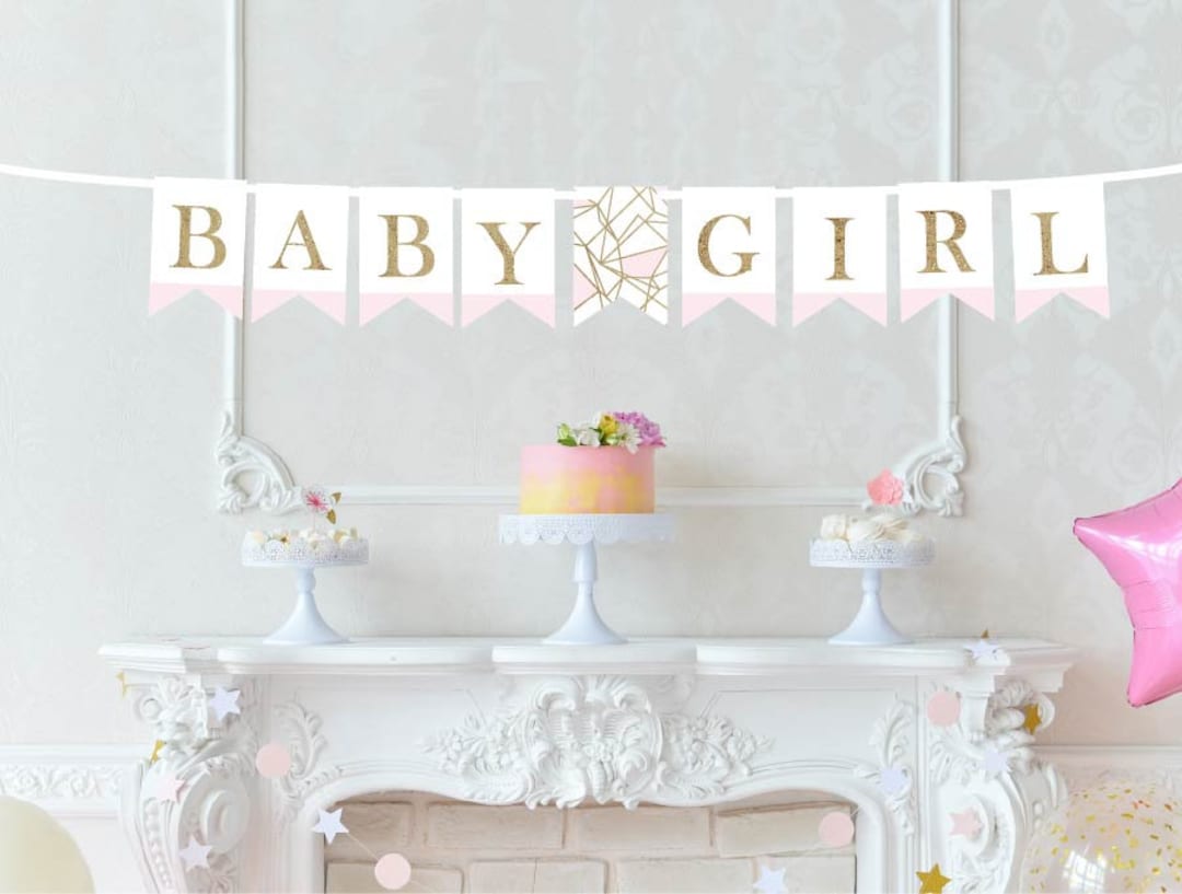 Baby Girl Printed Banner - It's a Girl Decor - Baby Shower Decor - New ...