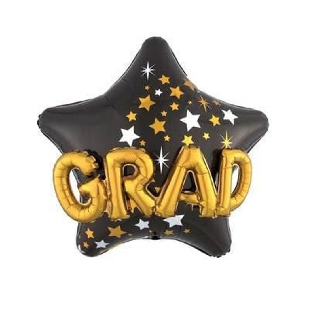 Graduation 32" Mylar Balloon - Multi Star Balloon - Congrats Grad ...