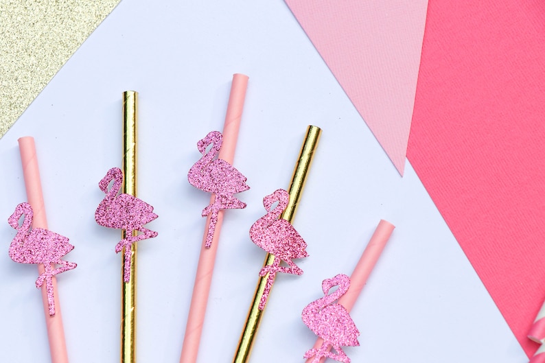Flamingo Party Straws Flamingo Party Decor Tropical Party Etsy