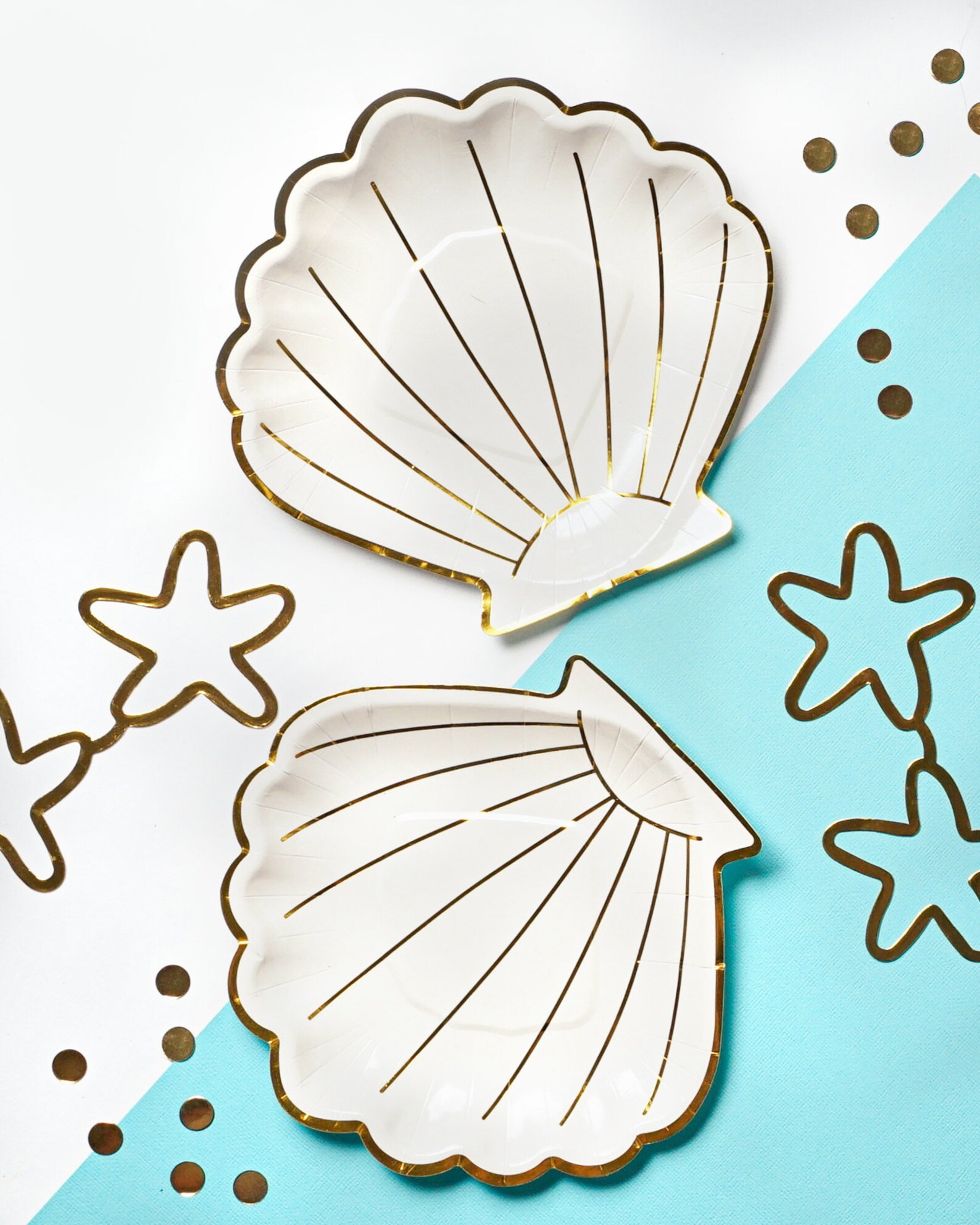 Shell Paper Plates 9 Wide Set of 8 Mermaid Theme - Etsy