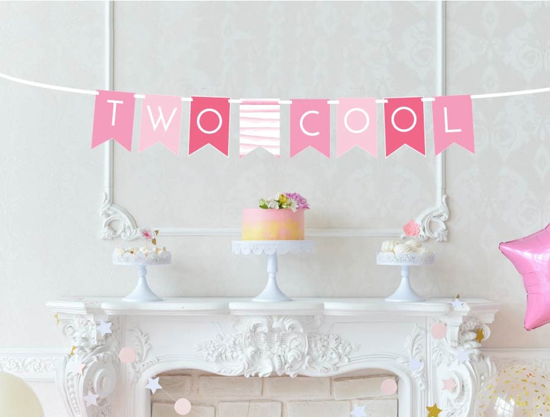 Two Cool Birthday Banner - Second Birthday Decor - 2nd Birthday Party ...