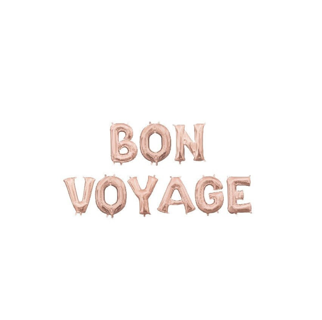 Bon Voyage 16" Mylar Balloon Letter Banner - Farewell Party Decor ...