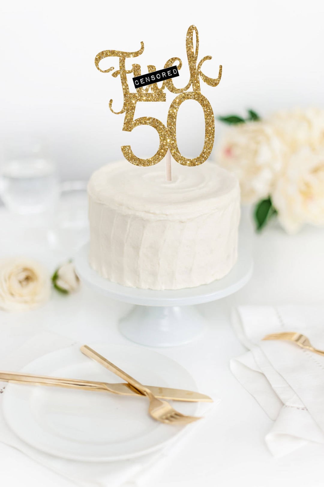 Fk 50 Cake Topper 50th Birthday Funny Birthday Cake - Etsy