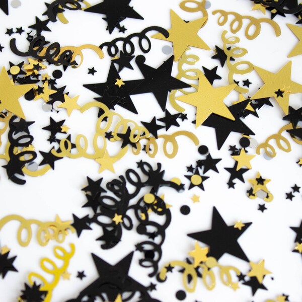 Black and Gold Confetti - Etsy