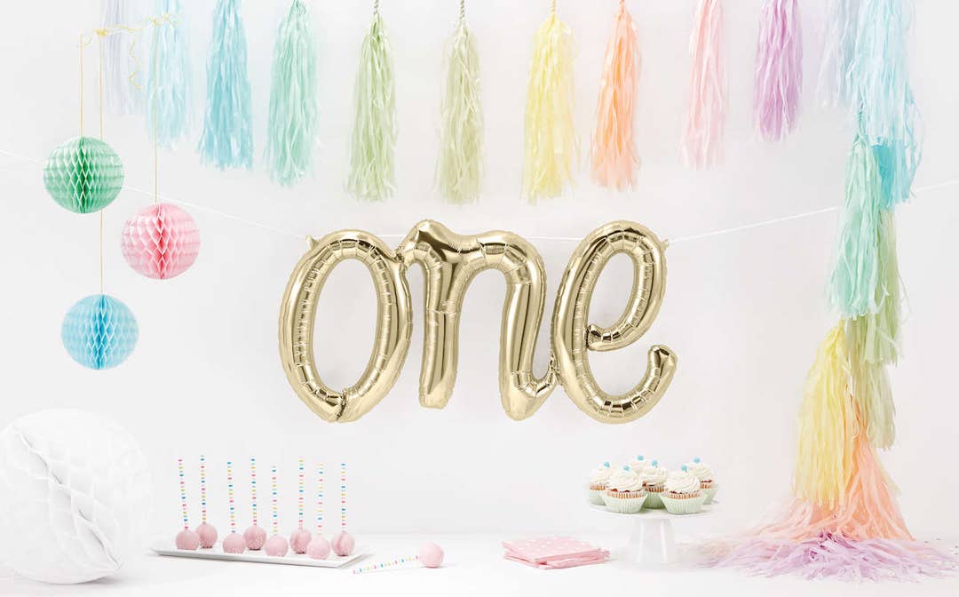 One Script Balloon - First Birthday Party - Birthday Decor - Smash Cake ...