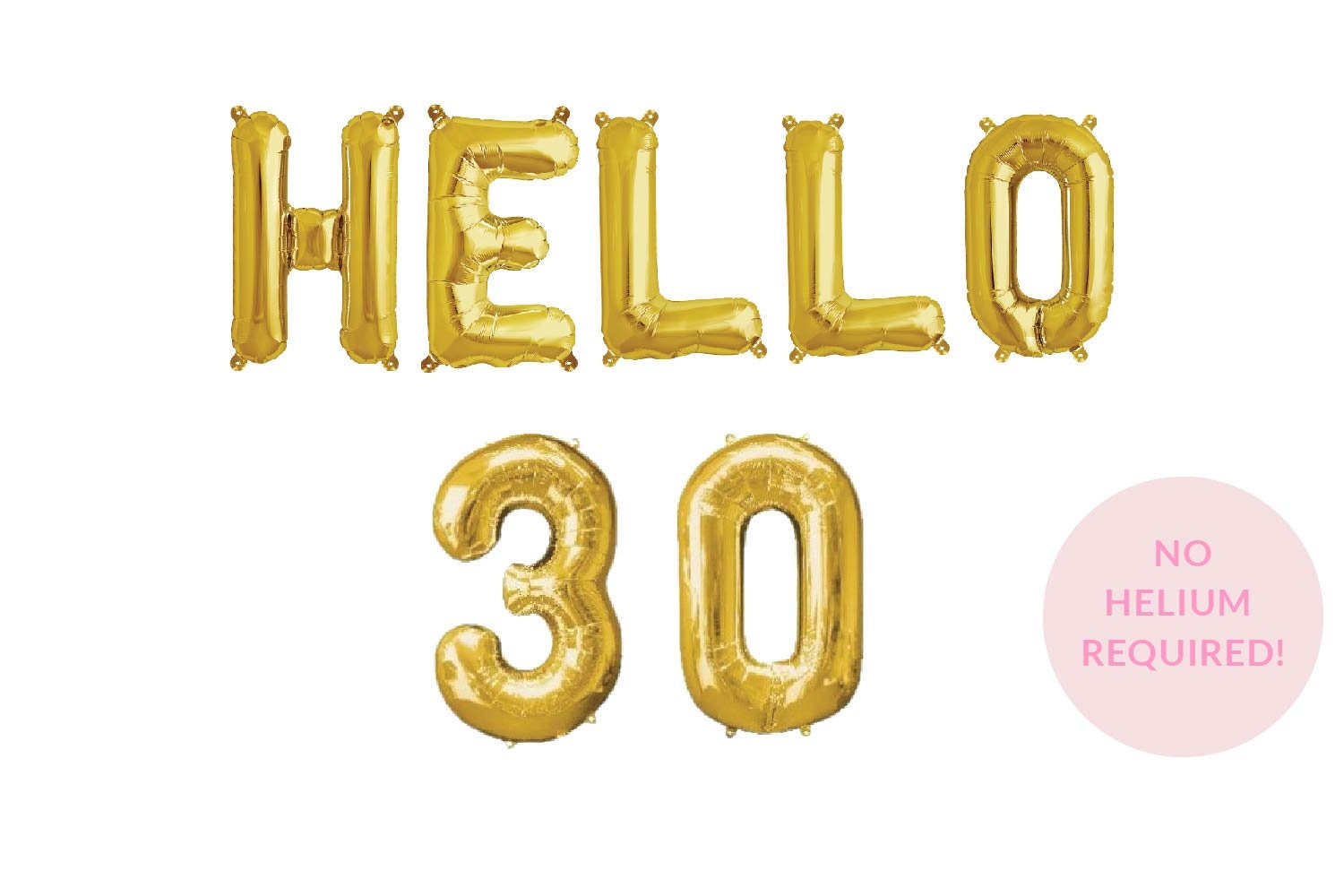 Hello 30 Balloon Banner - 30th Birthday Decor - Dirty Thirty Theme ...