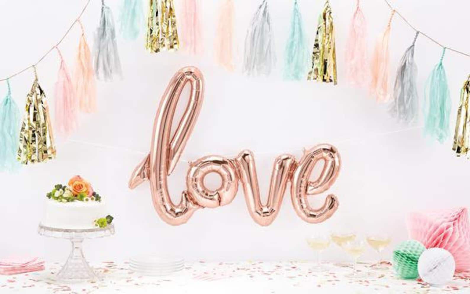Love Script Balloon Bridal Shower Decor Wedding Decor - Etsy