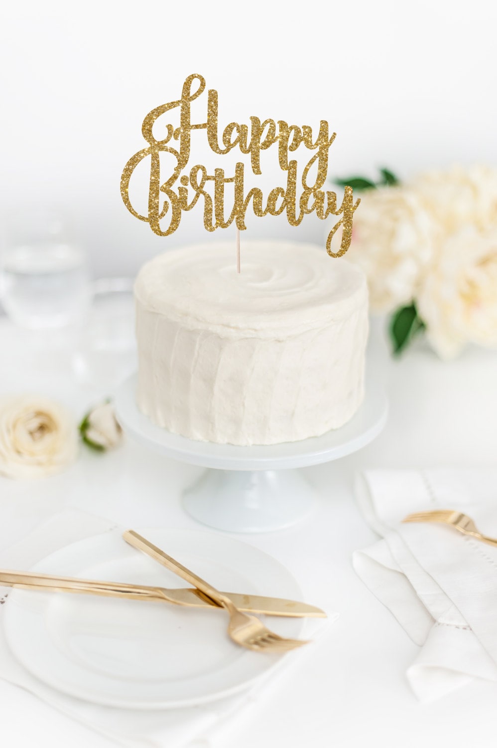 Happy Birthday Cake Topper - Birthday - Glitter Cake Topper - Party ...
