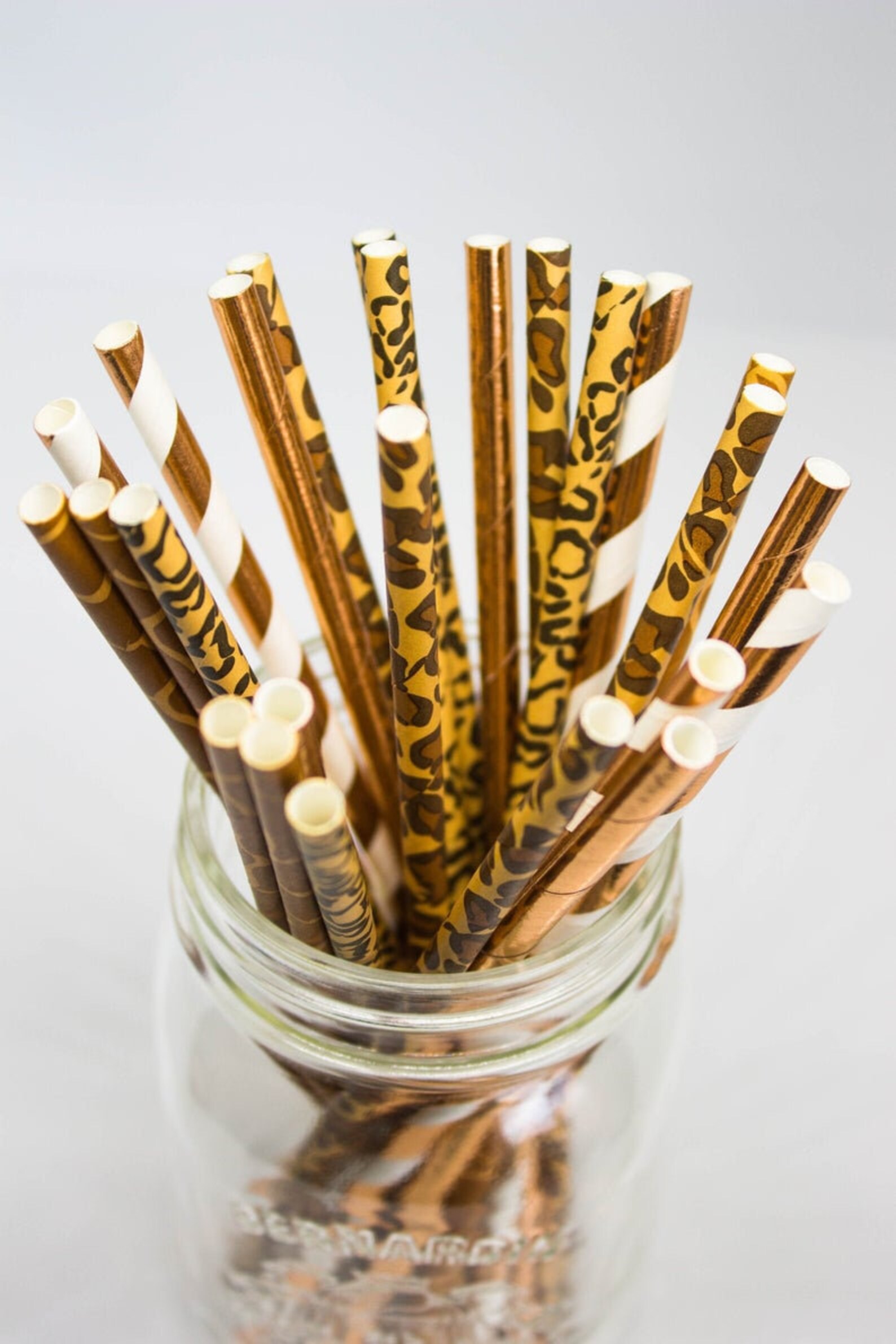 Pink and Cheetah Print Paper Straws - Animal Print Straws - Safari ...