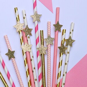 Star Party Straws - Set of 12 Straws - Birthday Party Straws - Paper ...