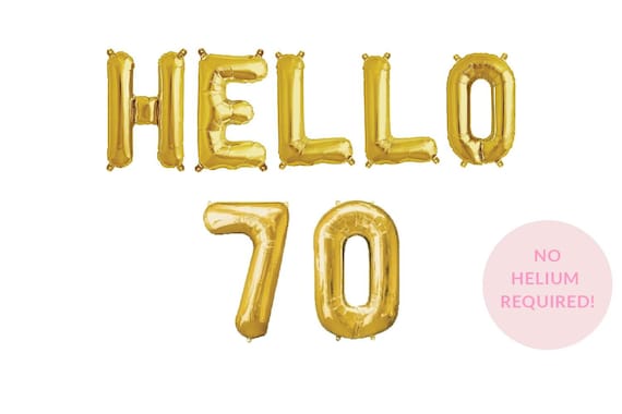 Hello 70 Balloon Banner 70th Birthday Decor Rose Gold and - Etsy