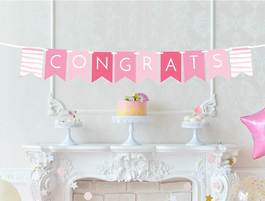 Congratulations Baby Girl Banner
