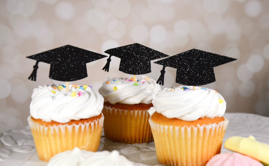 Graduation Hat Cupcake Toppers - Graduation Party - Graduation Party ...