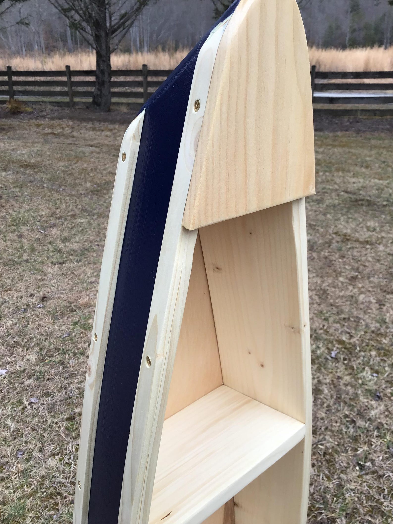 Nautical Boat Shelf: Cottage Style Navy & White Pine Decor - Etsy