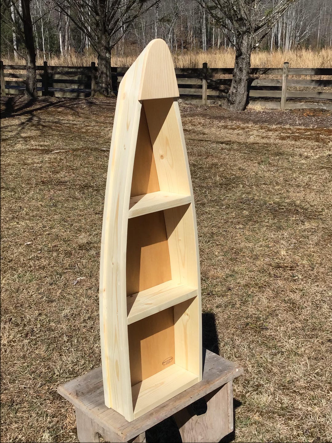 Unfinished Boat Shelf 33” White Pine Canoe Bookshelf, DIY Decor - Etsy