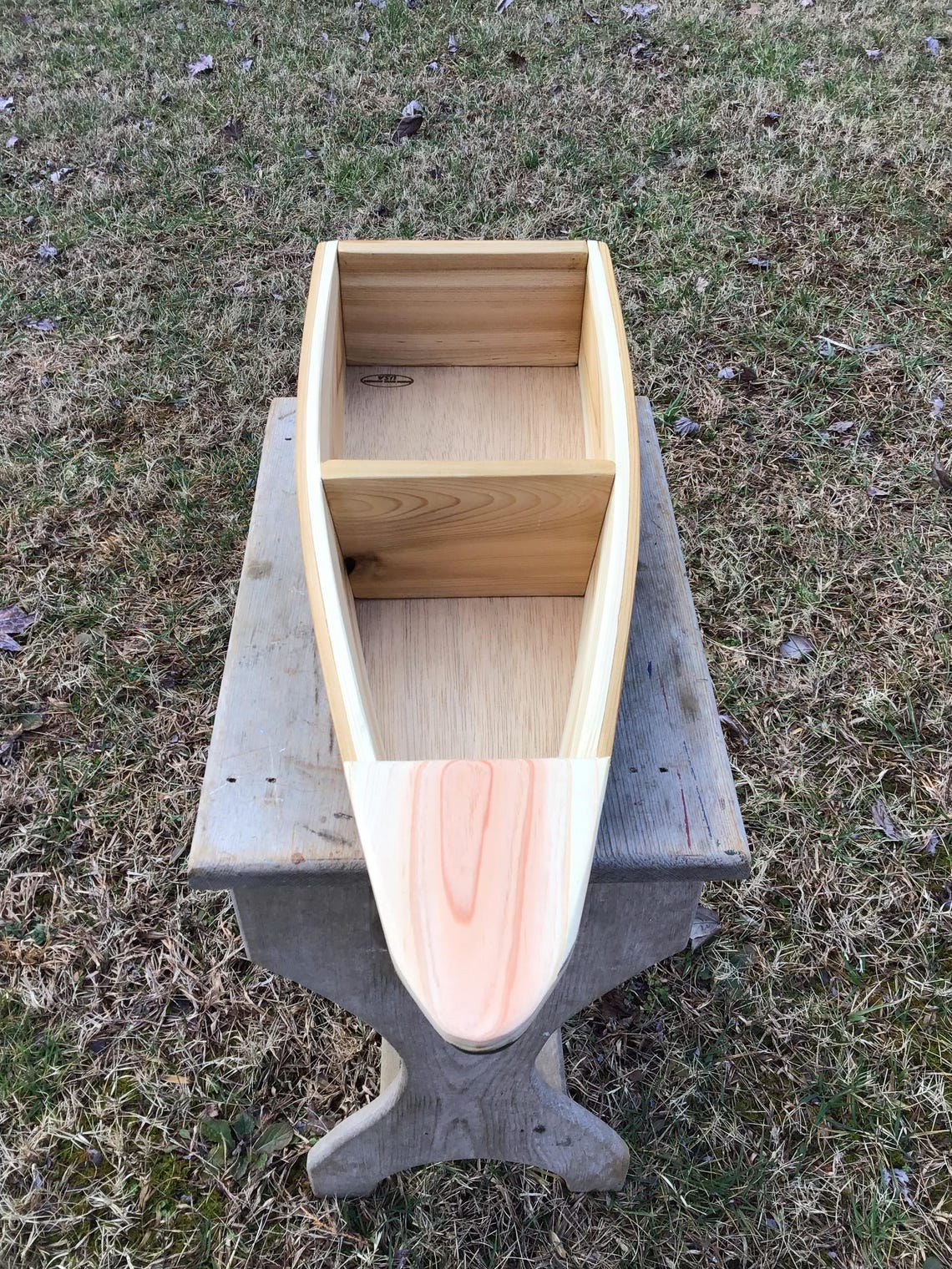 Handmade 24” Solid Cedar Wooden Canoe Boat Shelf Rowboat Shelves Rustic ...