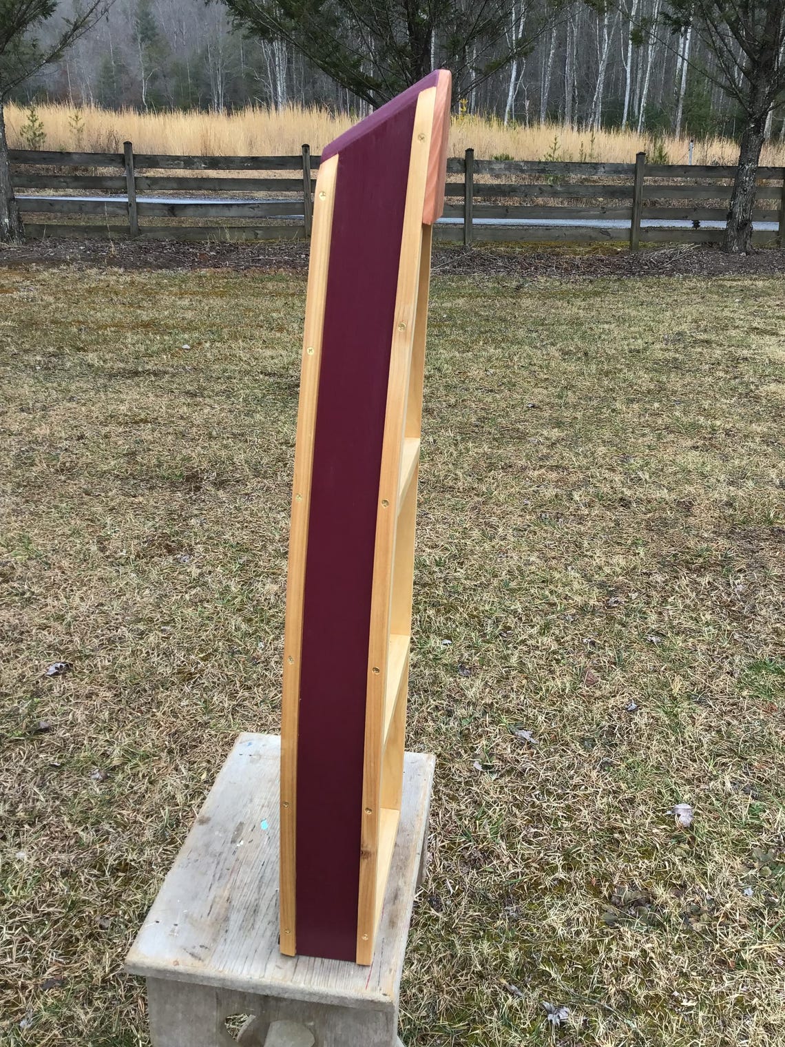 Handcrafted Cedar Canoe Shelf, Burgundy Accent, Rustic Home Decor - Etsy