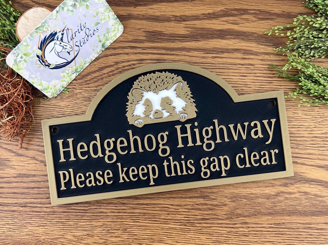 Hedgehog Highway Sign: Wildlife Yard Sign, Please Keep This Gap Clear ...