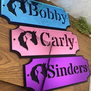 Stable Name Plate / Plaque Cut Out Traditional W/modern Twist Design ...