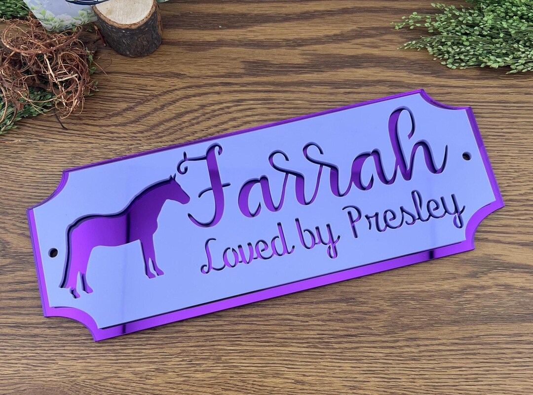 Stable Name Plate / Plaque Cut Out Traditional W/modern Twist Design ...