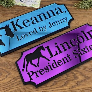 Stable Name Plate / Plaque Cut Out Traditional W/modern Twist Design ...