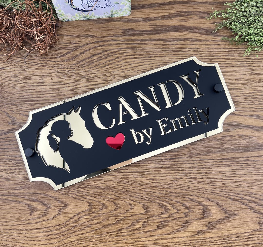 Stable Name Plate / Plaque 'loved By' Traditional Modern Twist Design ...