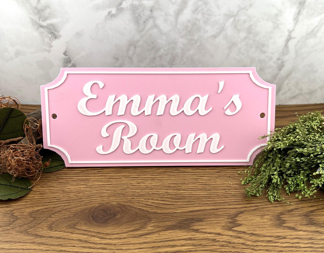 Personalised Name Sign Script Font - Door Sign - Name Plate - Many ...