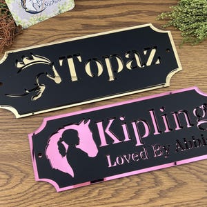 Stable Name Plate / Plaque Cut Out Traditional W/modern Twist Design ...