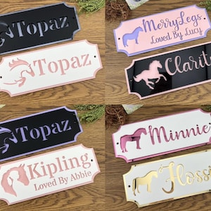 Stable Name Plate / Plaque Cut Out Traditional W/modern Twist Design ...