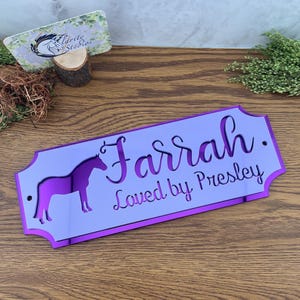 Stable Name Plate / Plaque Cut Out Traditional W/modern Twist Design ...