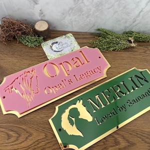 Stable Name Plate / Plaque Cut Out Traditional W/modern Twist Design ...