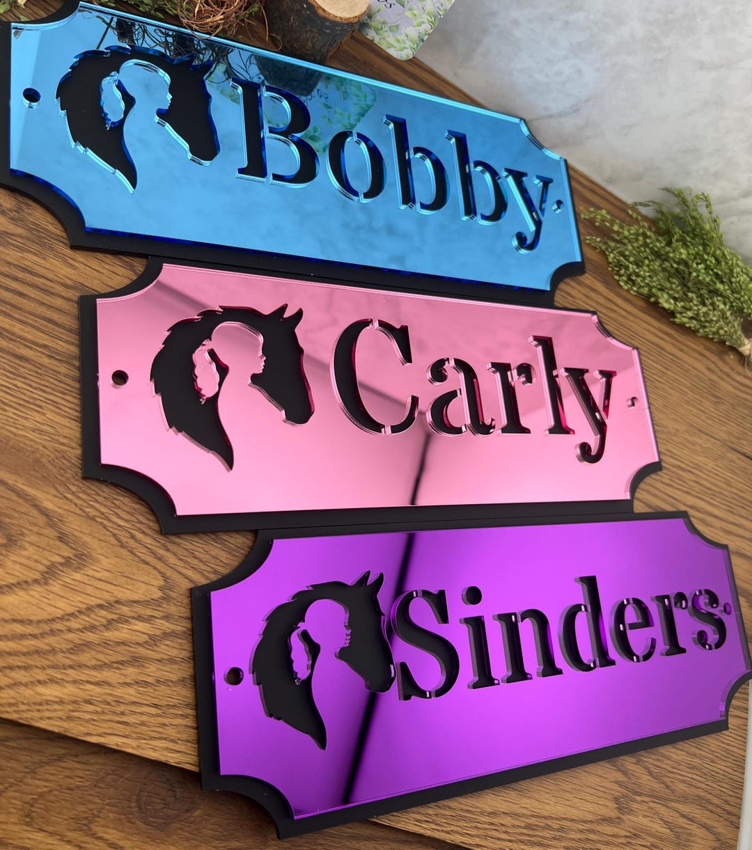Stable Name Plate / Plaque Cut Out Traditional W/modern Twist Design ...