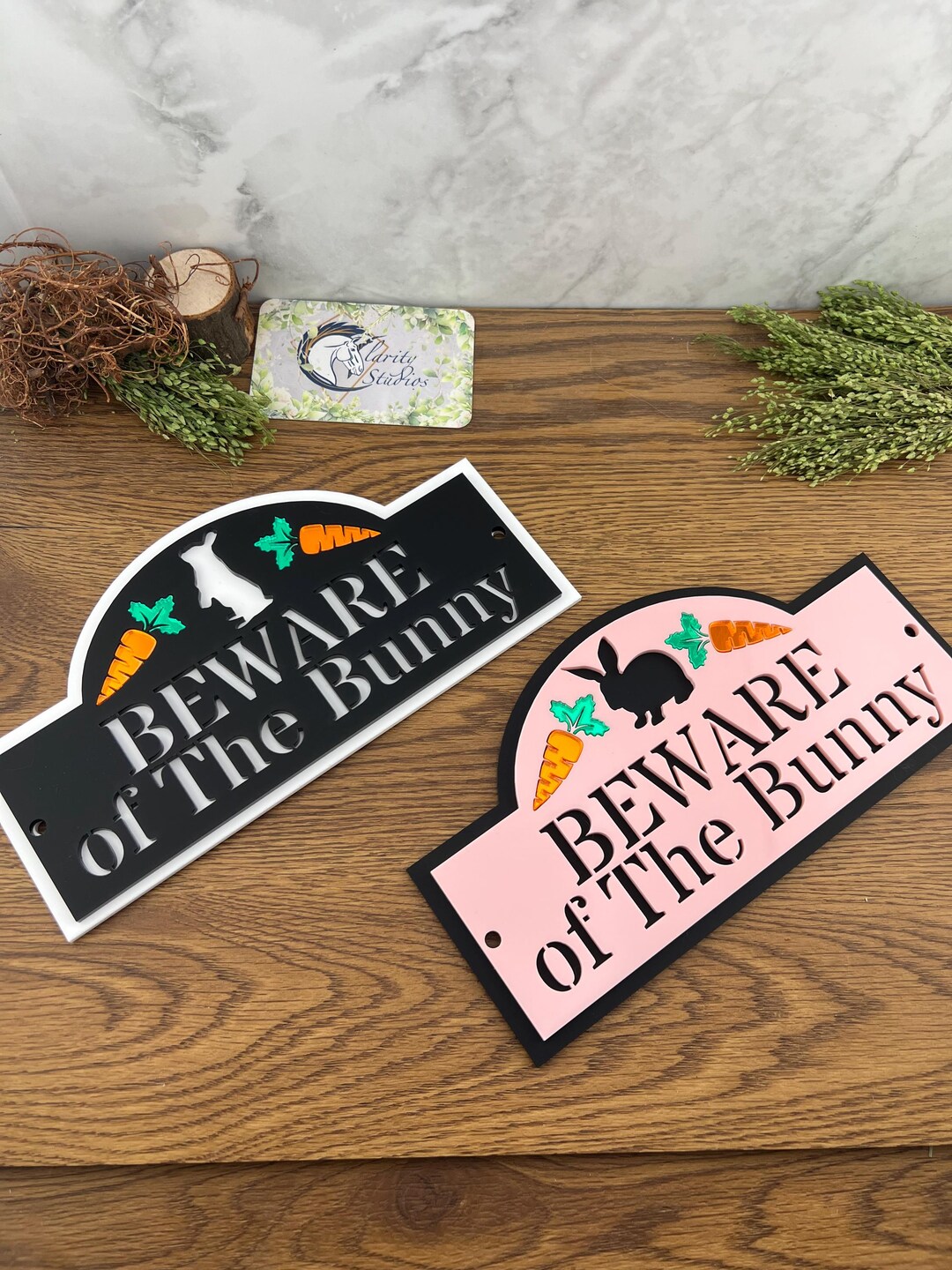 Bunny Bungalow/fluffy Butt Hut Rabbit Hutch Cottage Beware of the Bunny ...