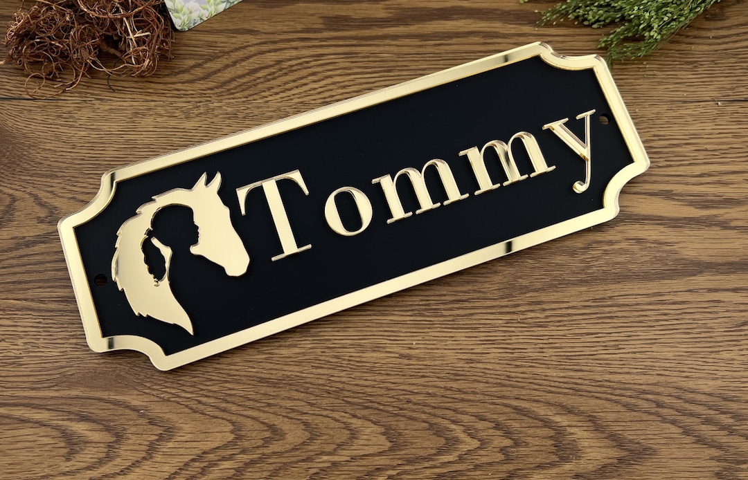Stable Name Plate / Plaque Add on Traditional W/modern Twist Design ...
