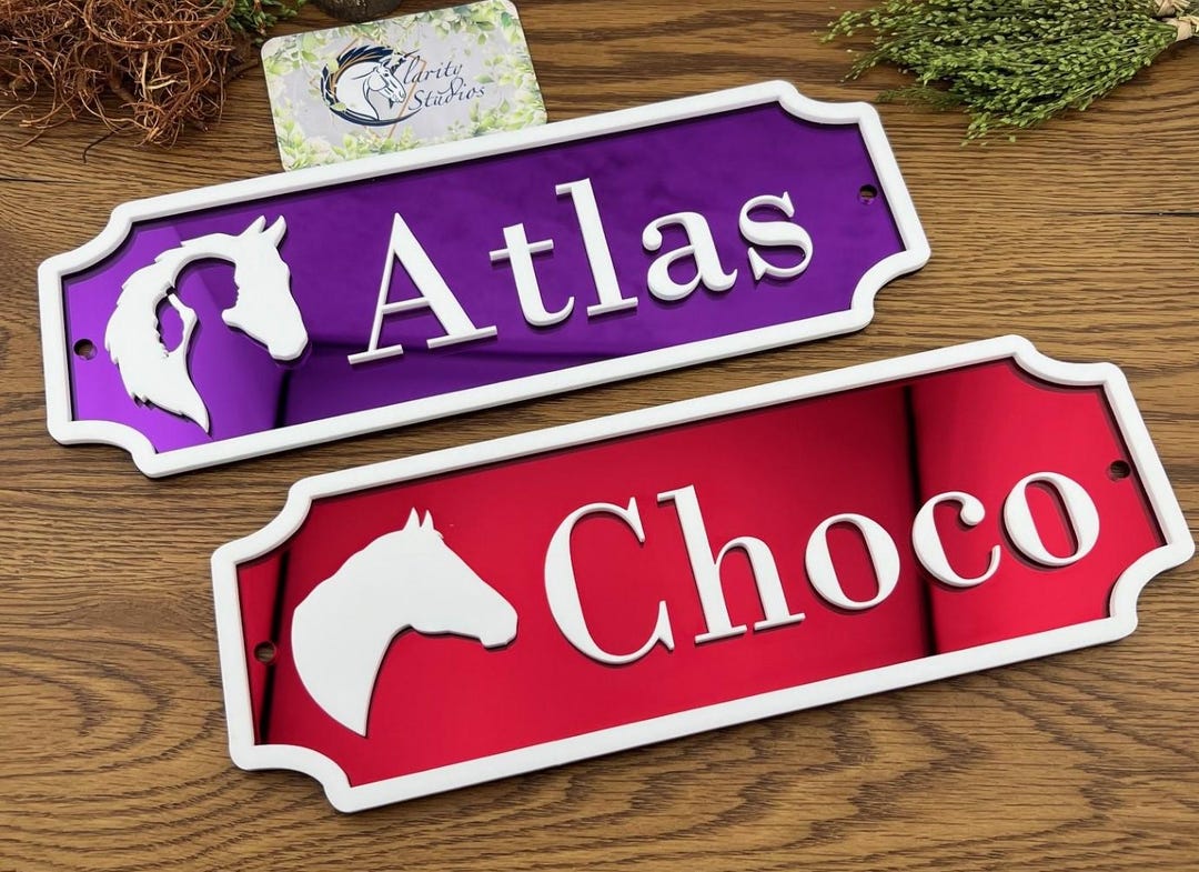Stable Name Plate / Plaque Add on Traditional W/modern Twist Design ...