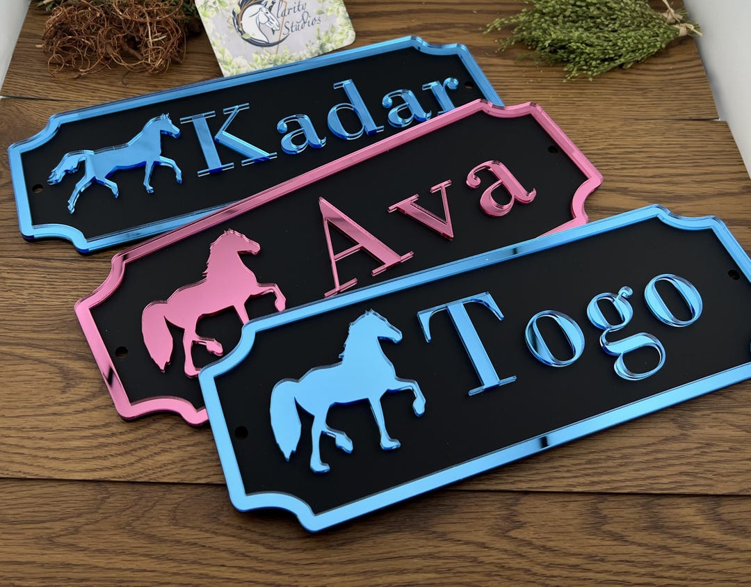 Stable Name Plate / Plaque Add on Traditional W/modern Twist Design ...
