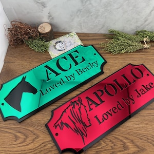 Stable Name Plate / Plaque Cut Out Traditional W/modern Twist Design ...