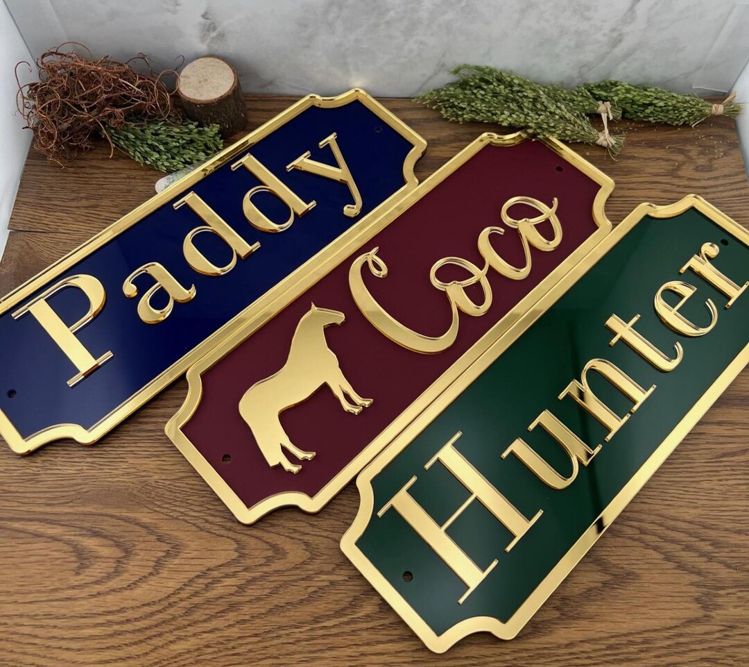 Personalized Acrylic Add on Stable Name Plate: Custom Horse Stall Sign ...