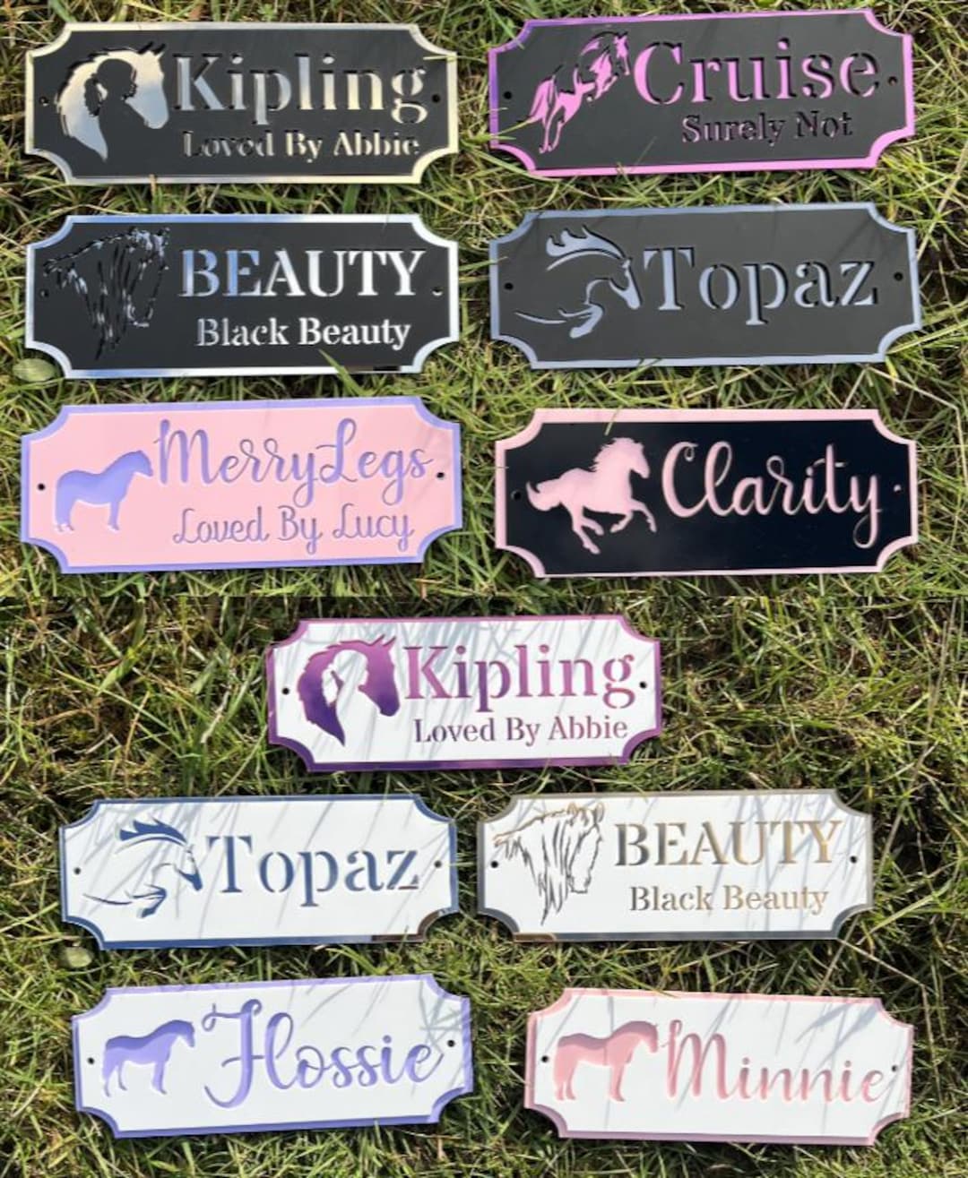 Stable Name Plate / Plaque Cut Out Traditional W/modern Twist Design ...