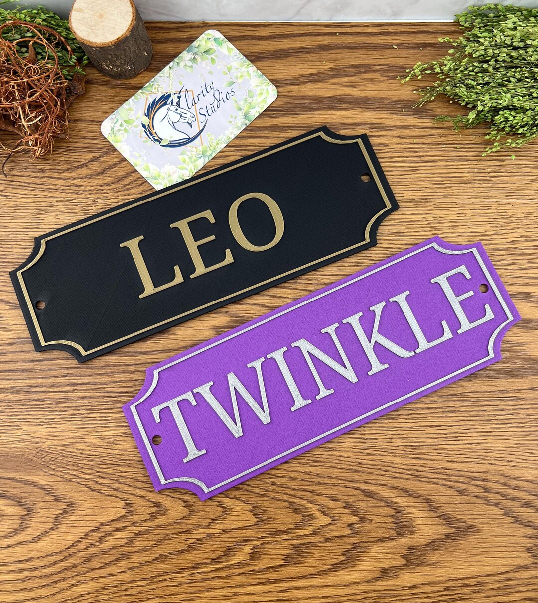 Personalised Custom All Capitals Thinner Stable Name Plate Sign Stable ...